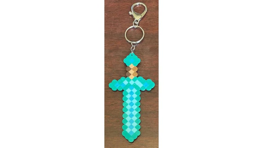 Minecraft Diamond Weapons Keychain/luggage Tag - Etsy