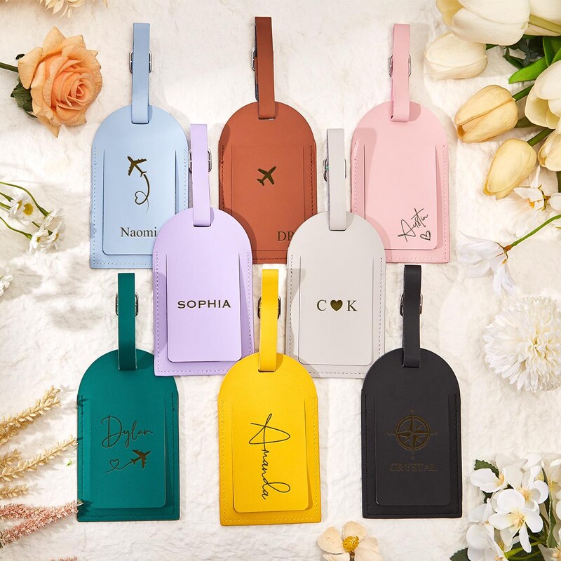 Leather Luggage Tag - Etsy