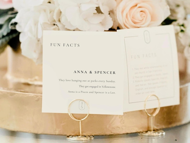 Fun Facts Wedding Sign Template, Wedding Sign Minimalist Editable ...