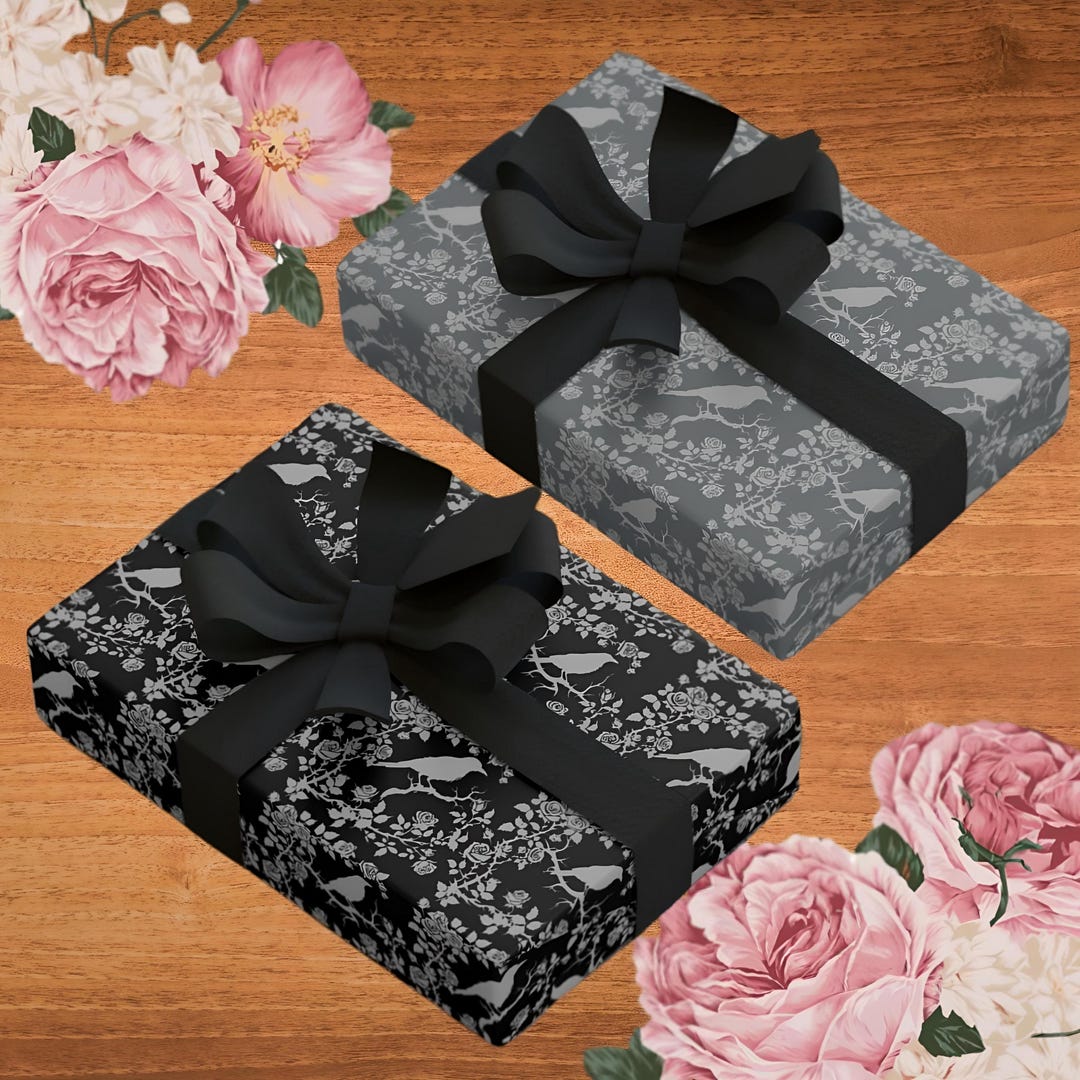 Ravens Wrapping Paper Rolls. 6 Colours - Etsy