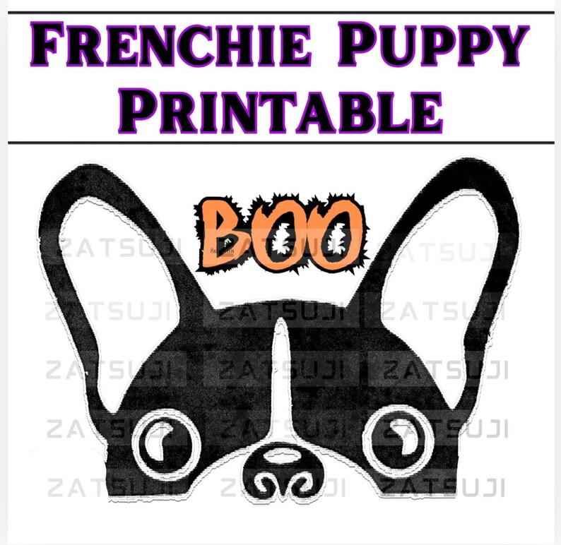 Halloween French Bulldog Puppy Boo Printable Download - Etsy