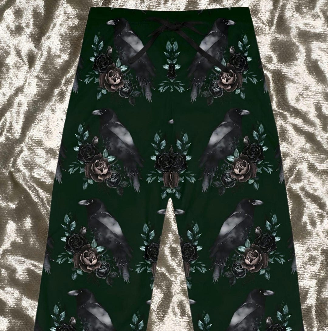 Gothic Ravens and Roses Pajama Pants Women's - Etsy