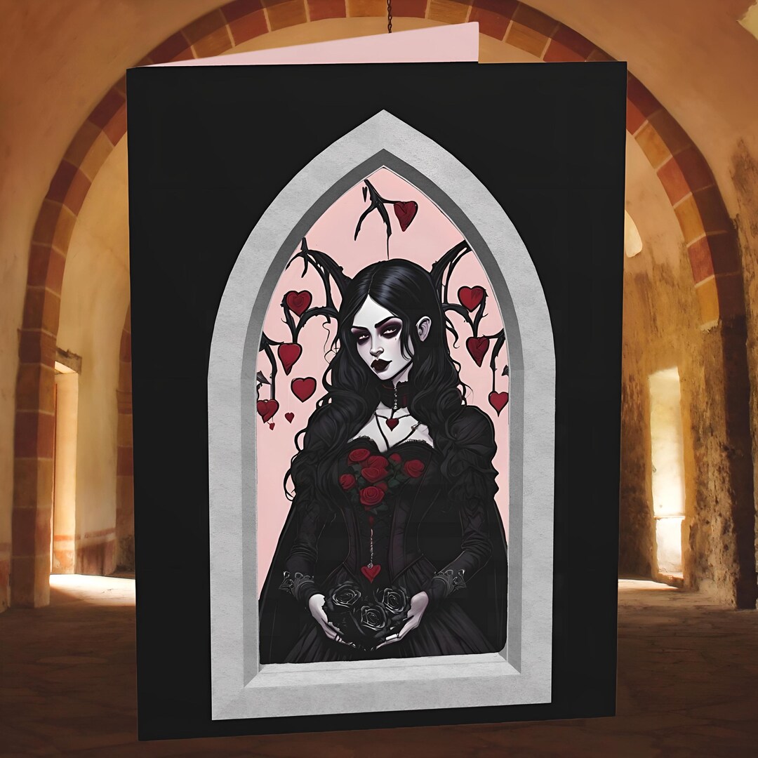 Gothic Card. Custom Text on Front and Inside. - Etsy