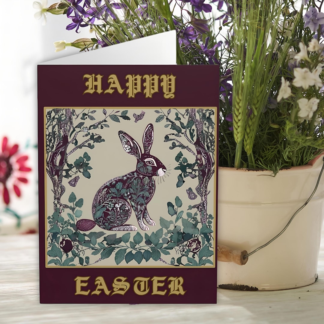 Vintage Rabbit 5 Pack Personalized Easter Cards. - Etsy