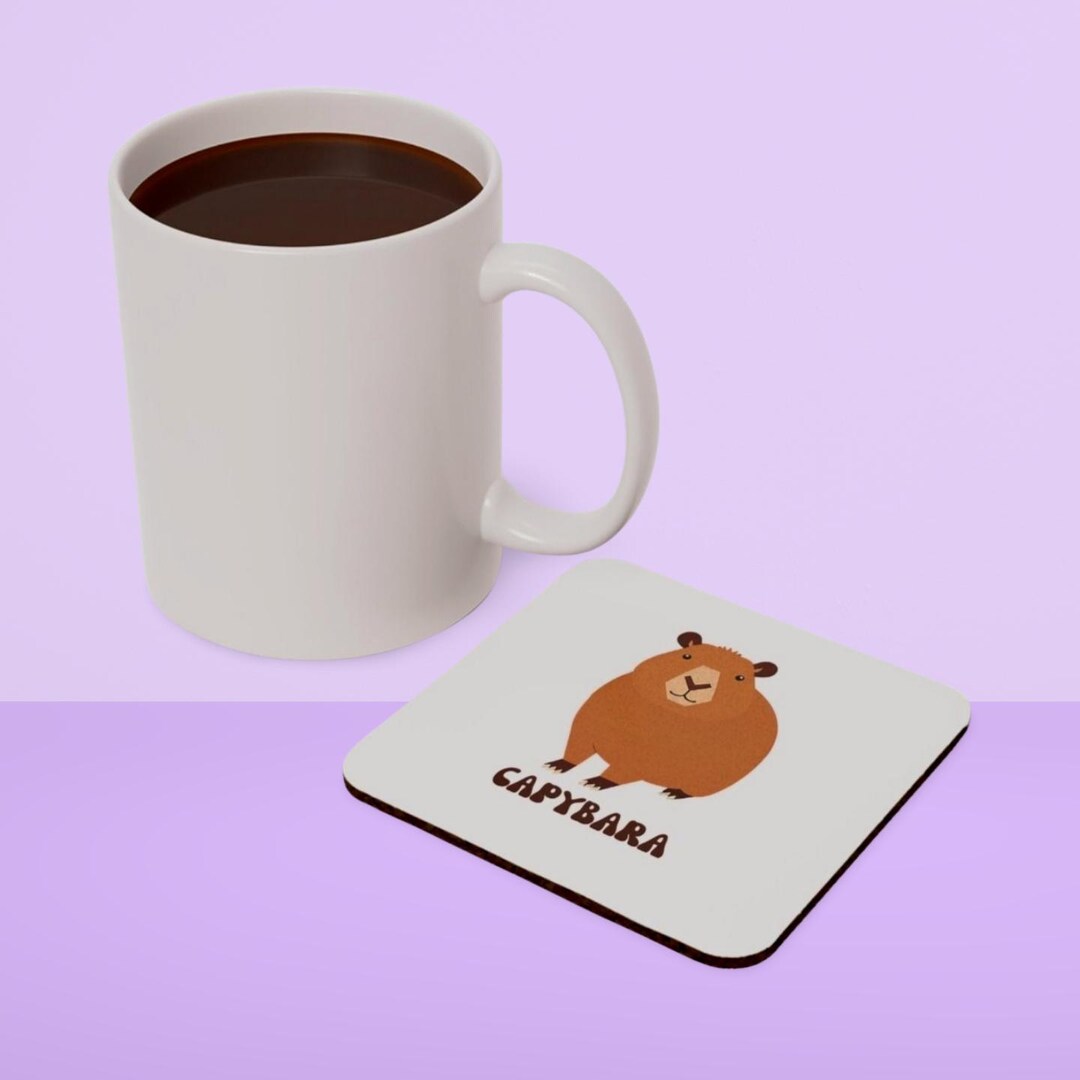 Cork Back Coaster. Cute Capybara, by ZATSUJI. - Etsy