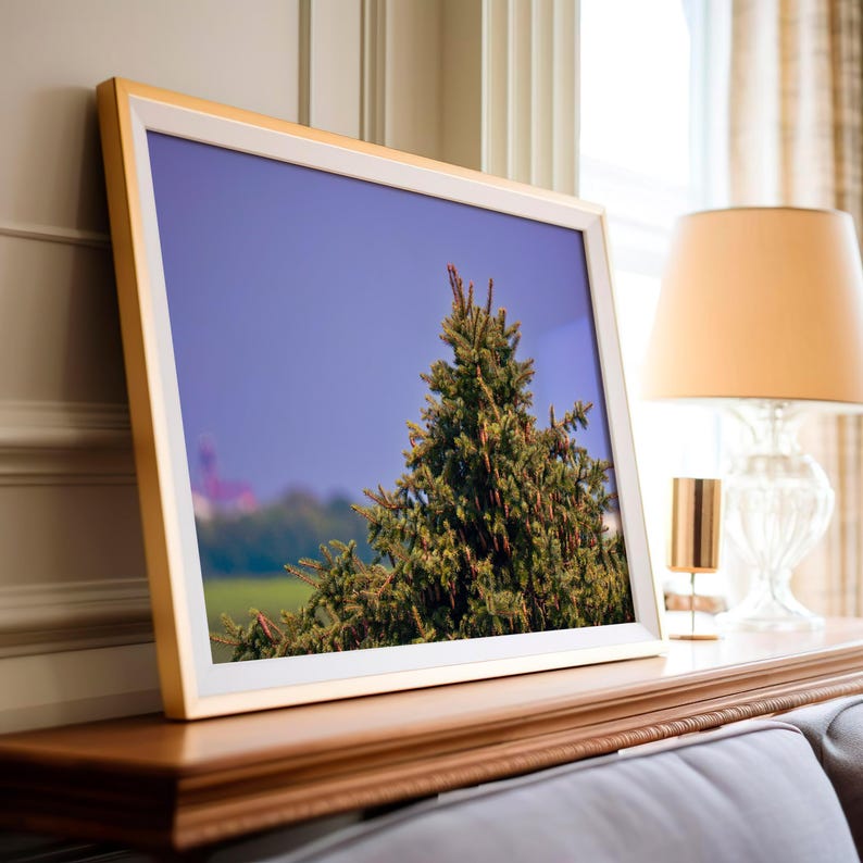 Fir Tree and Purple Sky Digital Print, Photography, Digital Download ...