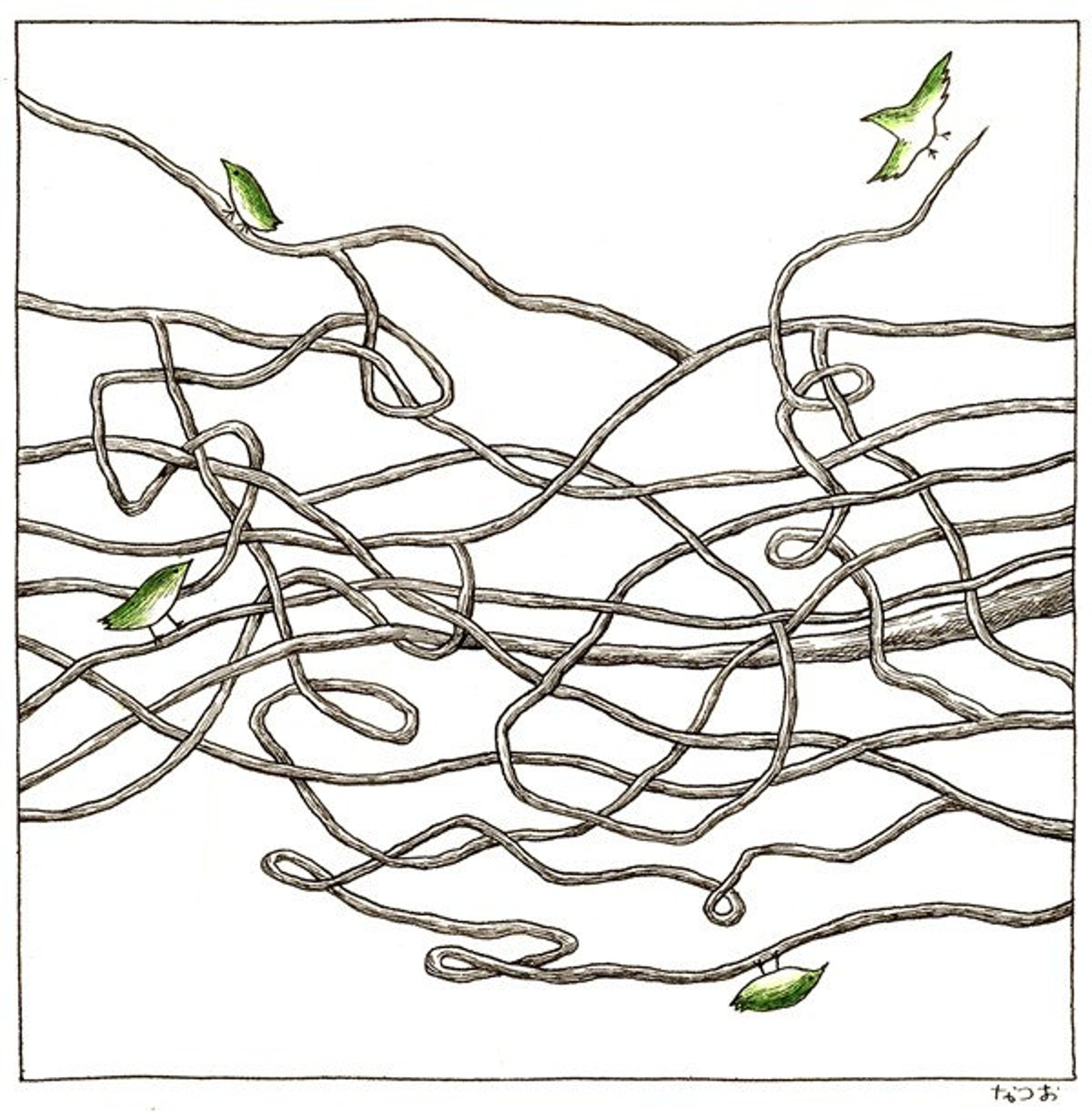 Original Drawing - Tangled Branches 1 - Etsy