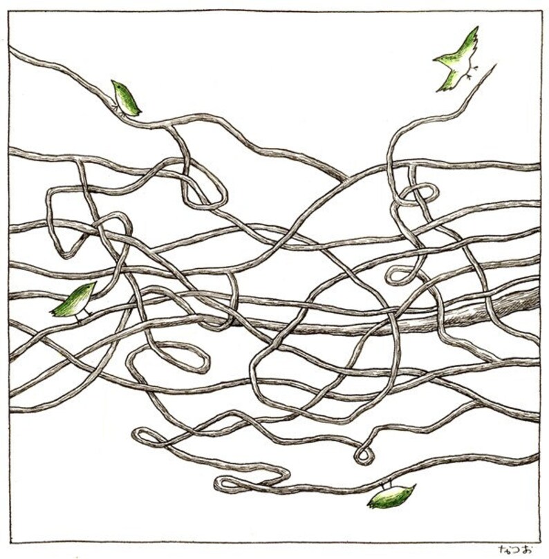 Original Drawing - Tangled Branches 1 - Etsy