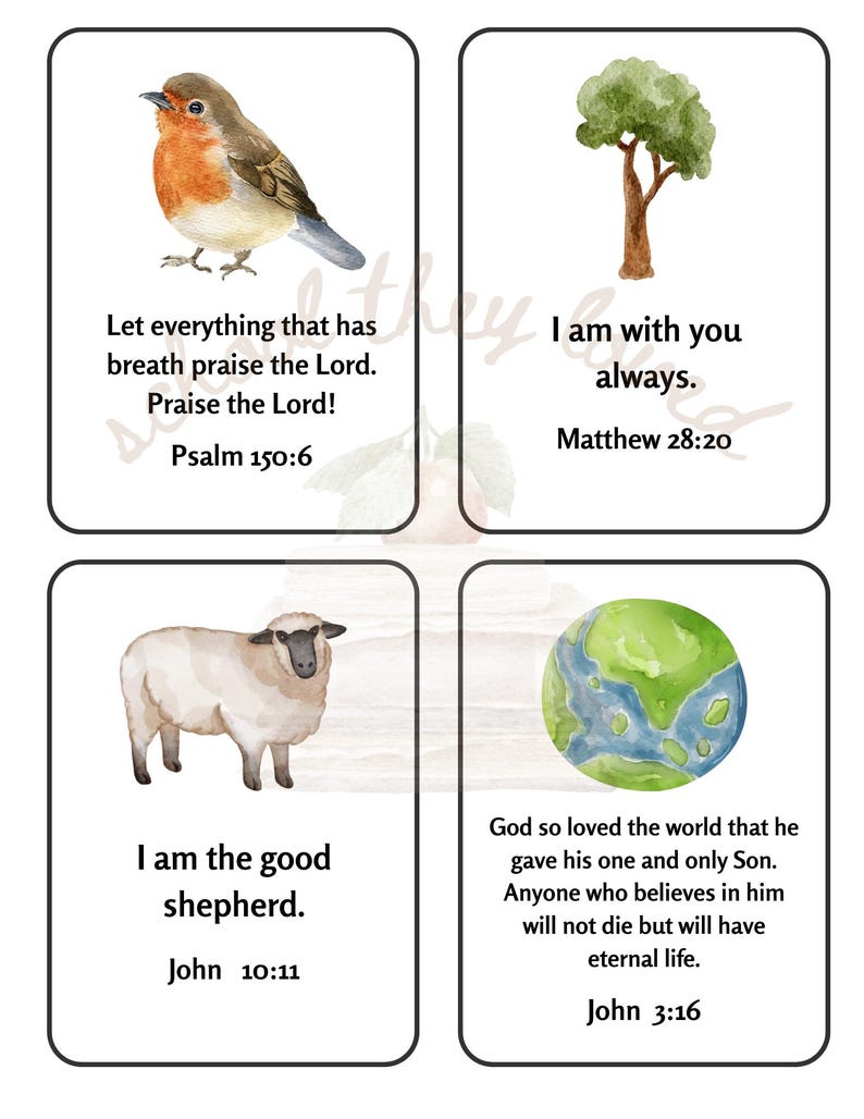 16 Bible Verse Cards for Kids My First Scripture Cards Bible ...