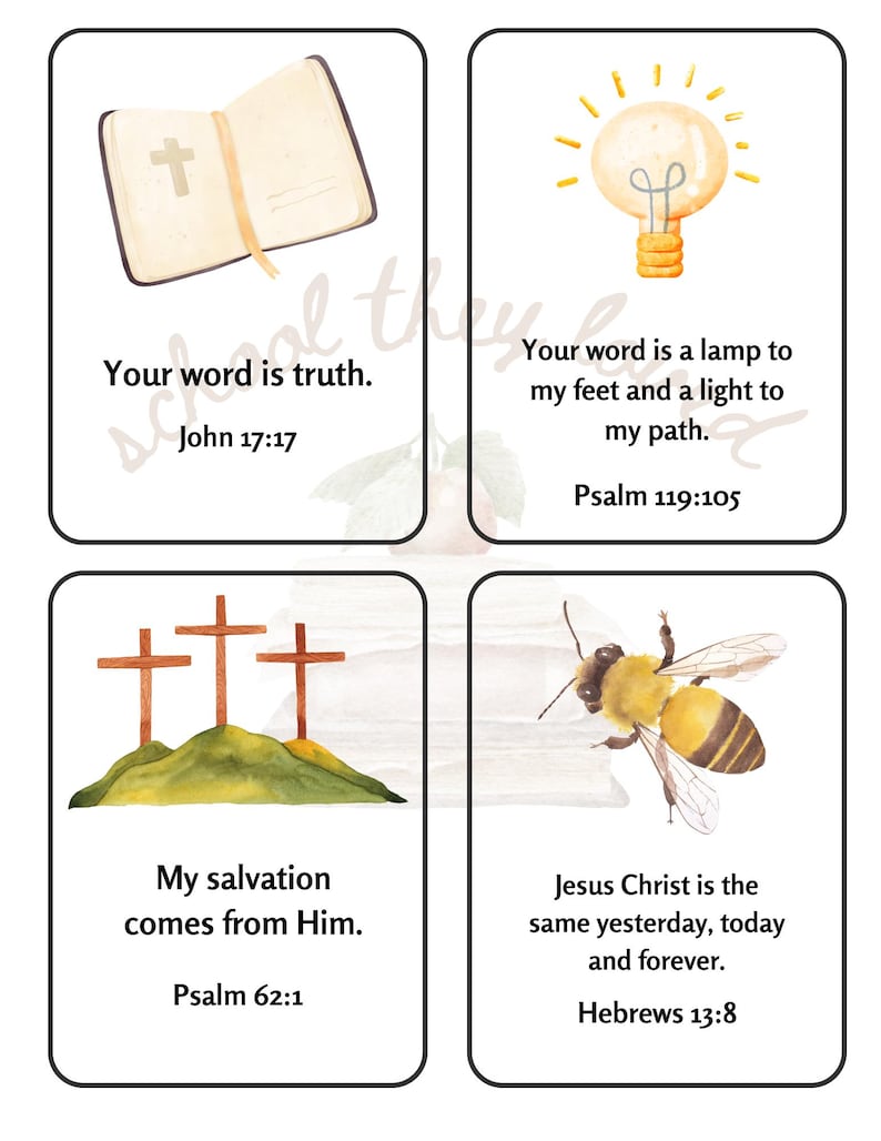 16 Bible Verse Cards for Kids My First Scripture Cards Bible ...