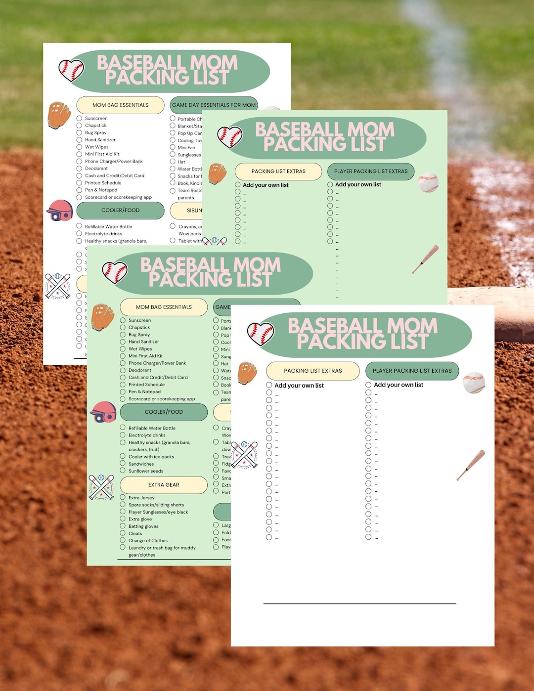 Baseball Packing List Game Day Sport Mom Printable Checklist for Youth ...