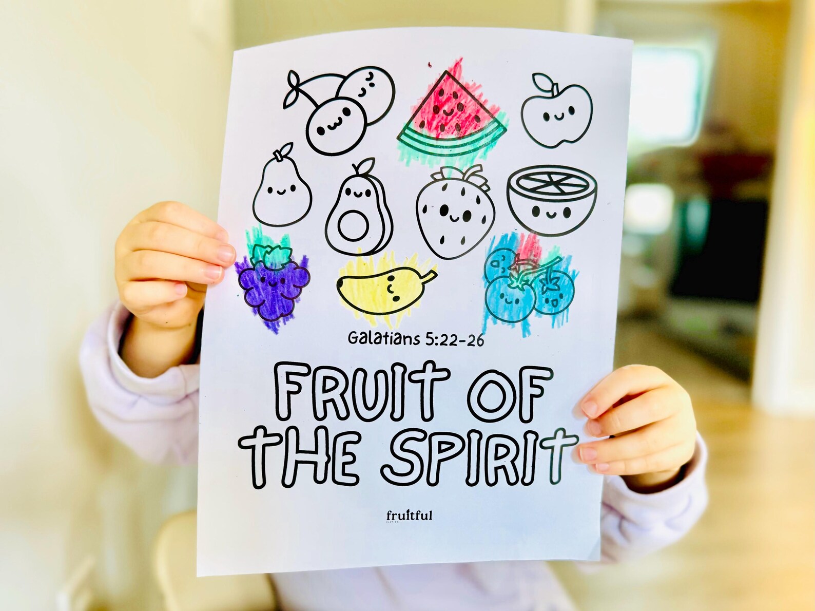 Fruit of the Spirit Coloring Pages: Christian Kids Activity (digital ...
