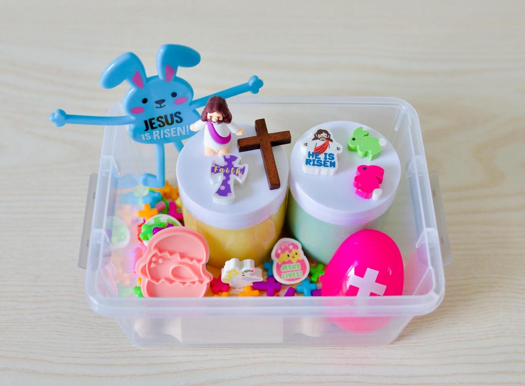 Easter Play Dough Kit | Easter Basket Toy | Faith-based Sensory Play ...
