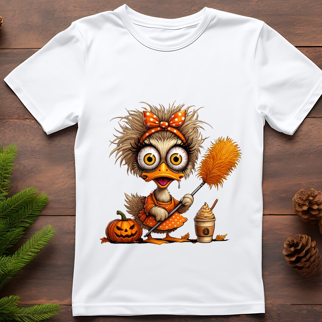 Funny Duck PNG Halloween Cartoon Sublimation Exhausted Duck Clipart ...