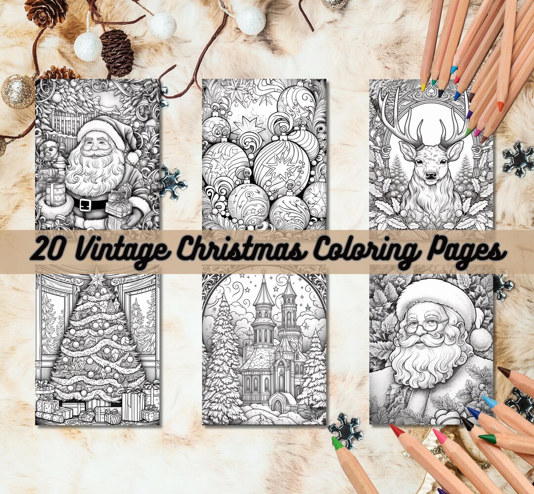 20 Vintage Christmas Coloring Pages for Adults | Intricate Holiday ...