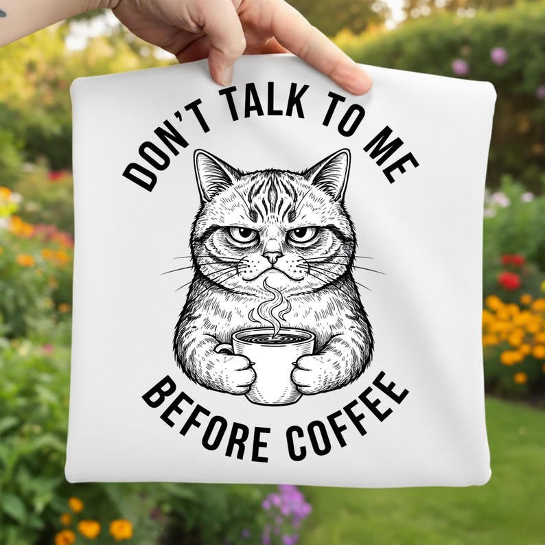 Grumpy Cat Coffee PNG - Funny Sarcastic Design (digital Download) - Etsy