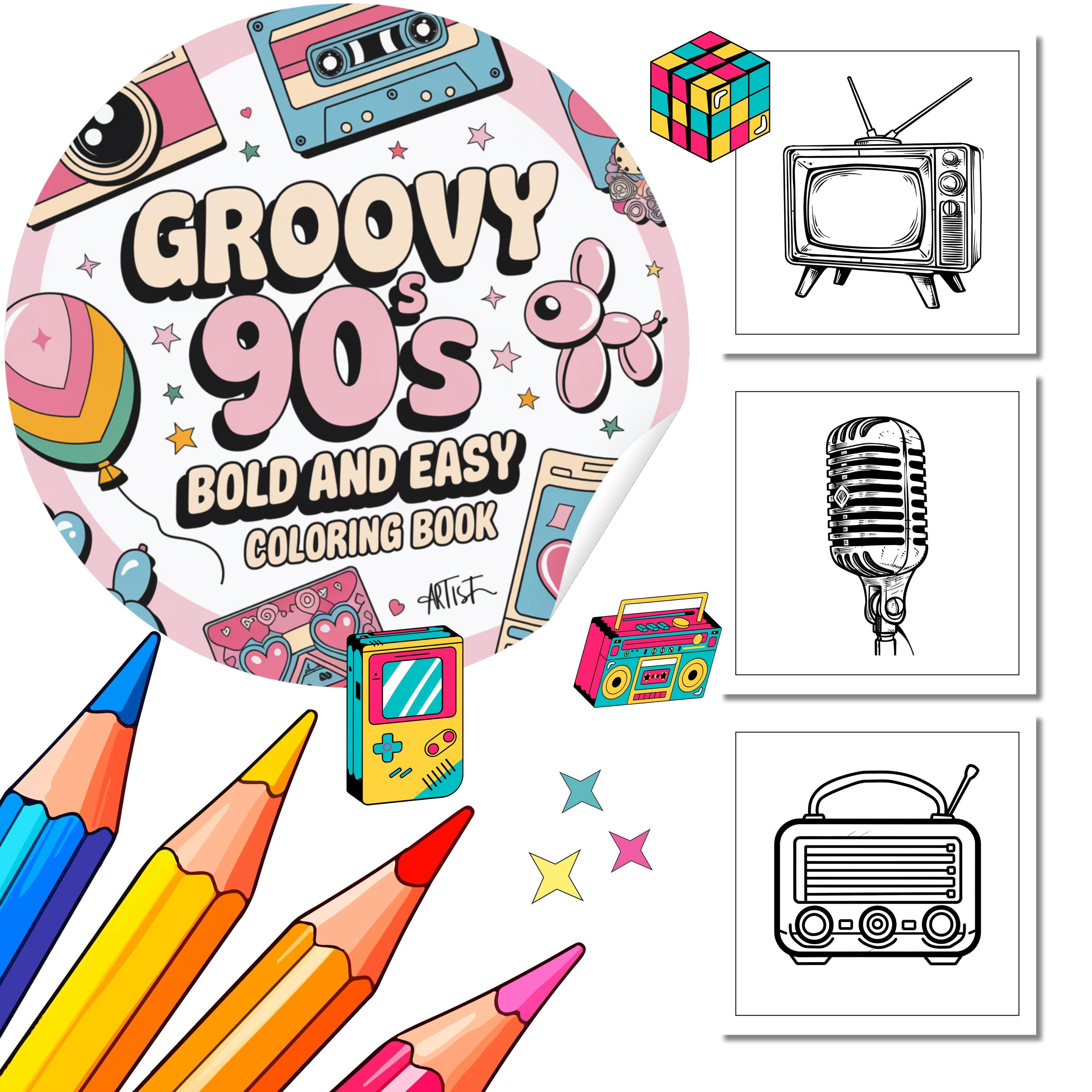 90s Nostalgia Coloring Pages 60 Retro Printable Designs Digital ...