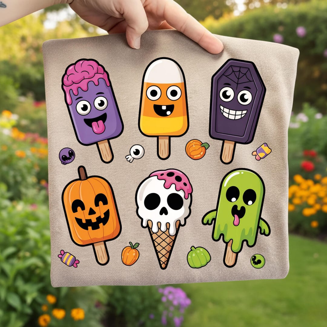 Halloween Ice Cream Popsicle PNG: Spooky Clipart (digital Download) - Etsy