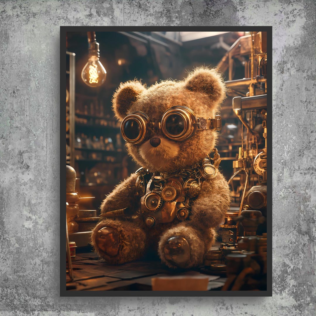 Steampunk Teddy Bear | Animal Plush Steampunk Decor | Unique Gift for ...