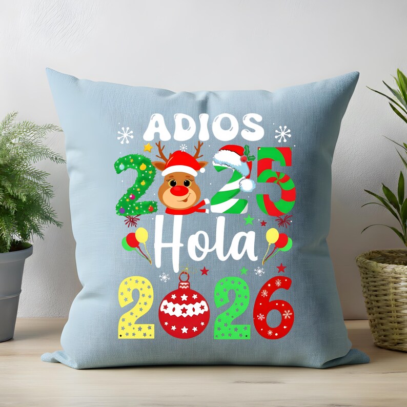 Adios 2025 Hola 2026 PNG New Year Reindeer Clipart (digital Download ...