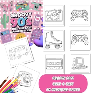 90s Nostalgia Coloring Pages 60 Retro Printable Designs Digital ...
