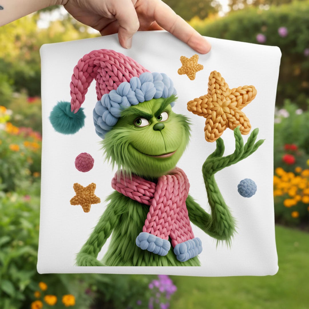 Retro Knitted Grinch PNG, Christmas Crochet Look (digital Download) - Etsy