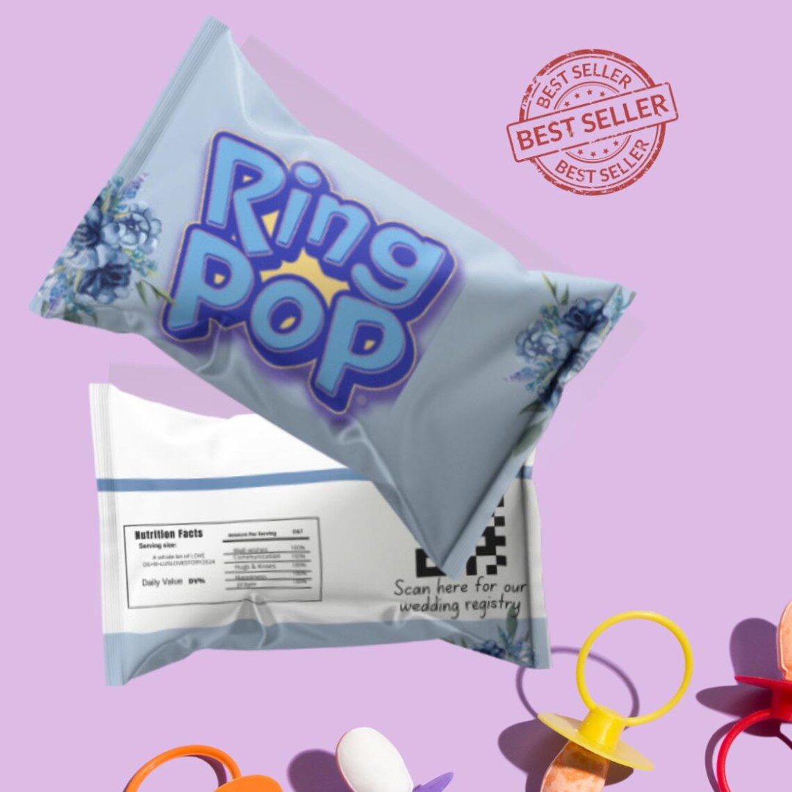 Blank Ring Pop Template, Canva Editable Ring Pop Wrapper Template ...