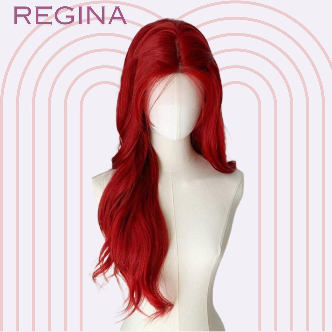 Red Body Wave U-part Cosplay Wig: Heat-resistant Synthetic Lace, 26 ...