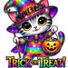 Cute Halloween Cat Clip Art - Trick or Treat Kitty PNG | Digital ...
