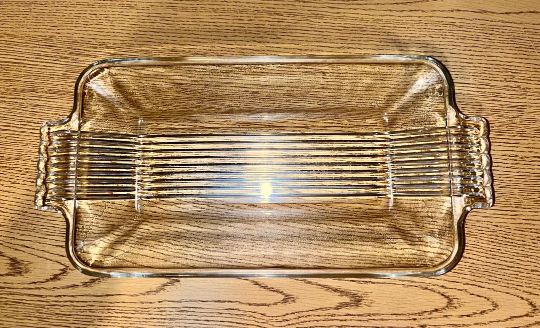 Vintage Hazel Atlas Clear Glass Relish Tray – Rectangular With Ribbed ...