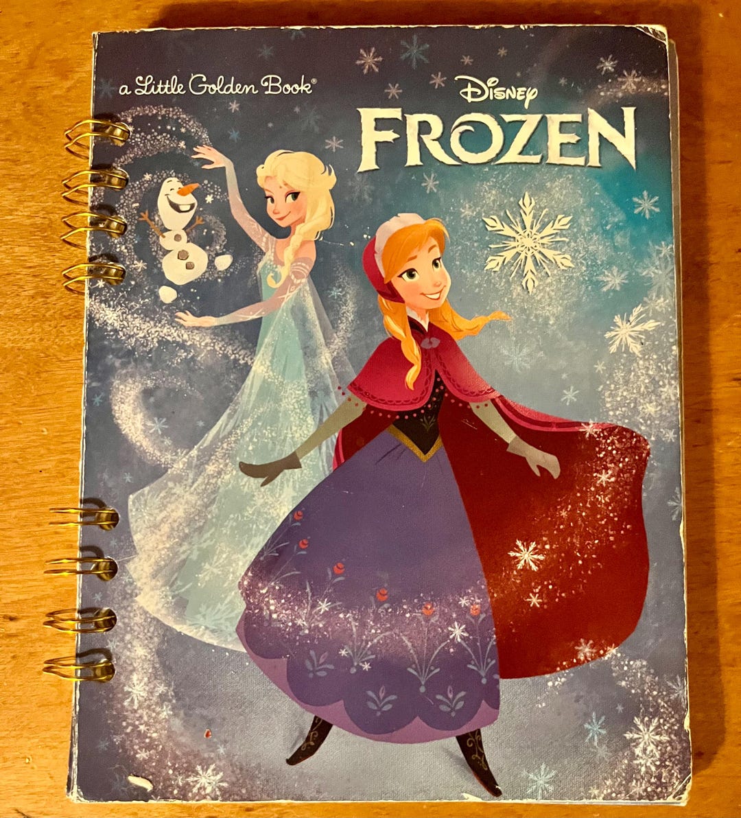 Upcycled Frozen Notebook | Disney Little Golden Book Journal With Lined ...