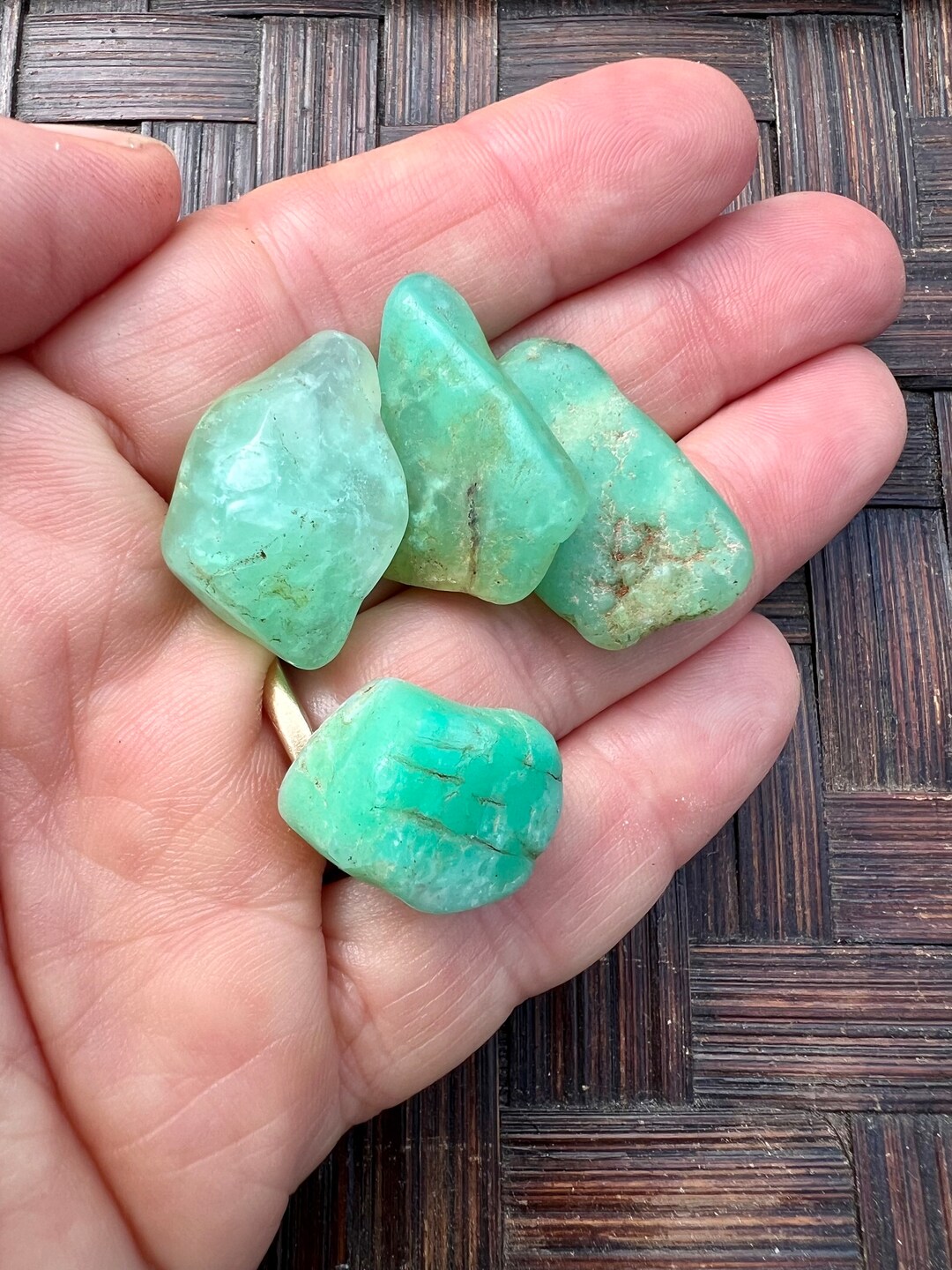 Chrysoprase Tumbled Gemstones, 4 Gem Grade Chrysoprase, Free Shipping ...