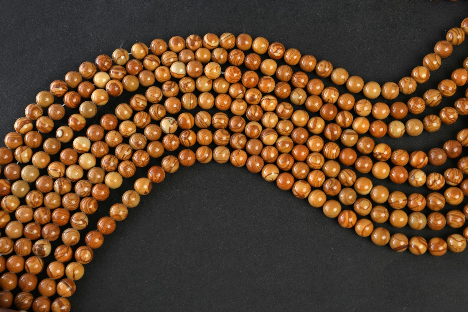 Natural Camel Skin Jasper Gemstone Round Smooth Beads String 15.5 ...