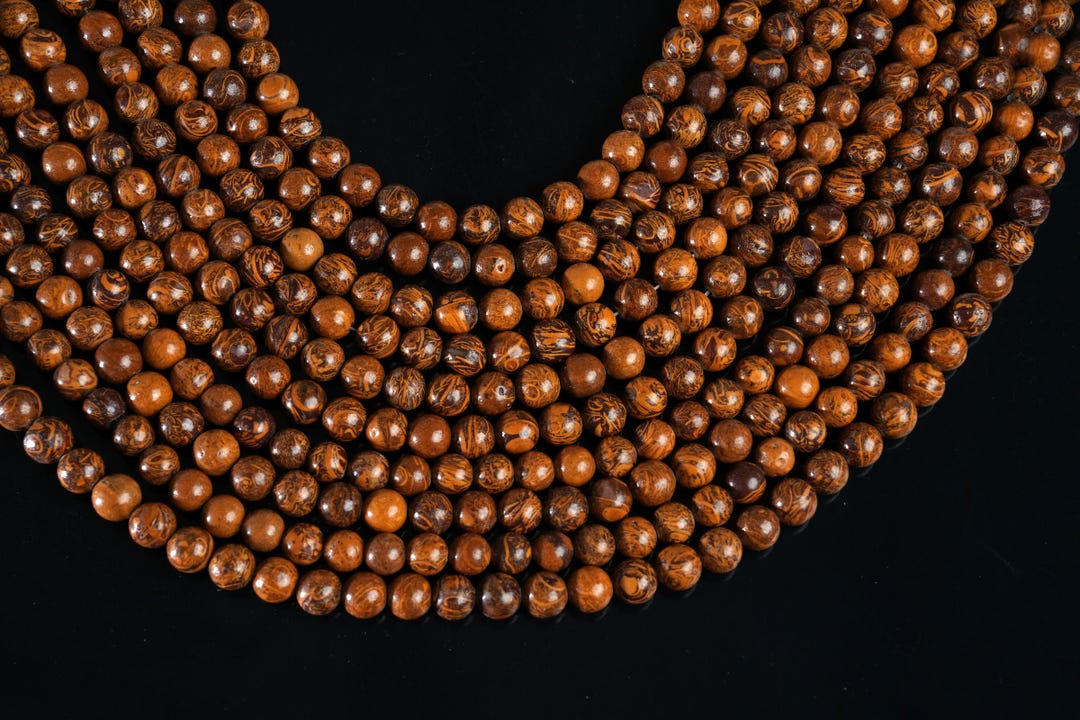 Natural Mariam Jasper Gemstone Round Smooth Beads String 15.5 Inches ...