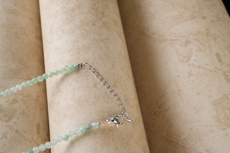 Genuine Chrysoprase Beads Necklace / Handcrafted Adjustable Mala ...