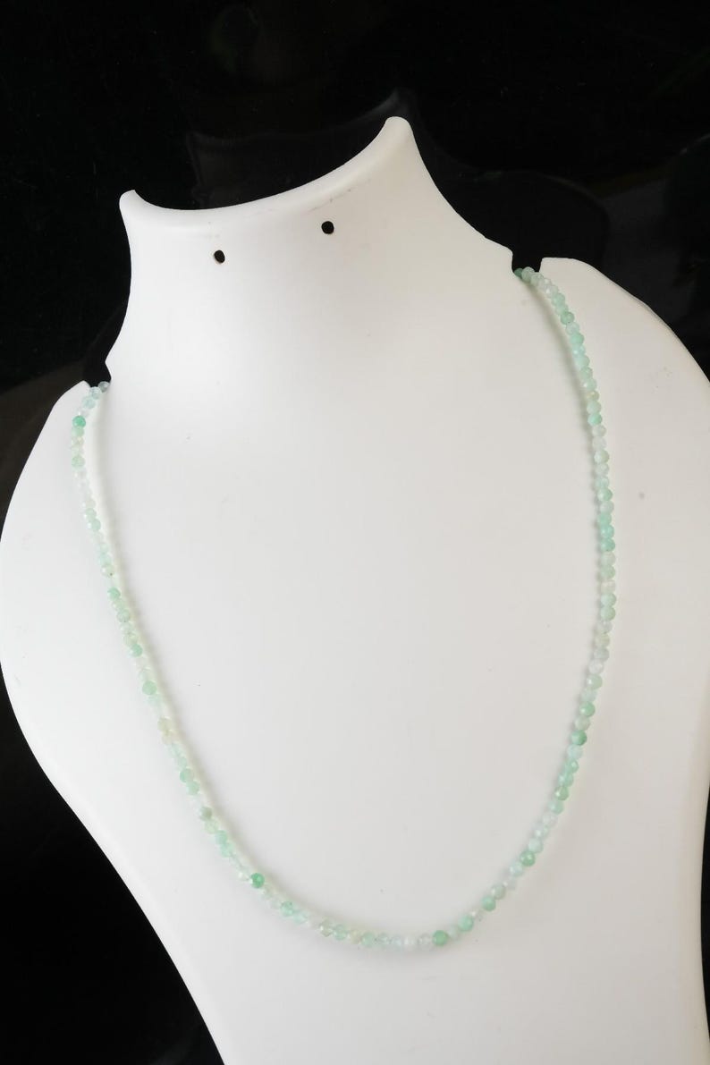 Genuine Chrysoprase Beads Necklace / Handcrafted Adjustable Mala ...