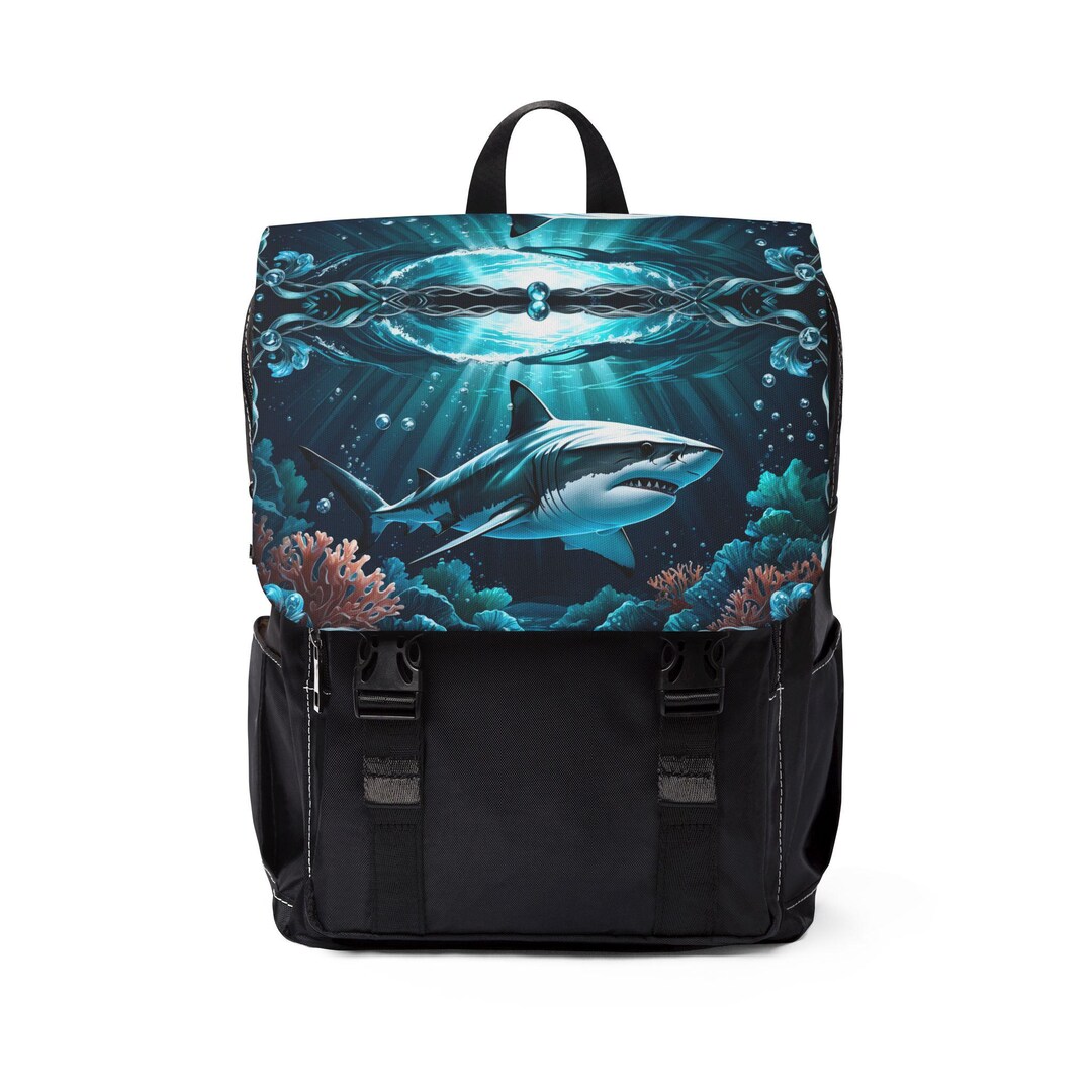 Shark Guardian of the Deep Ocean Shoulder Backpack - Casual Backpack ...