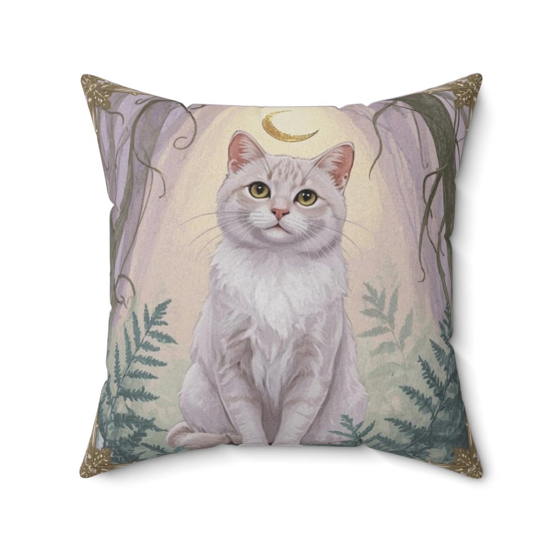 Celestial Cat of Dew-laden Meadows Throw Pillow - Gift for Cottage ...