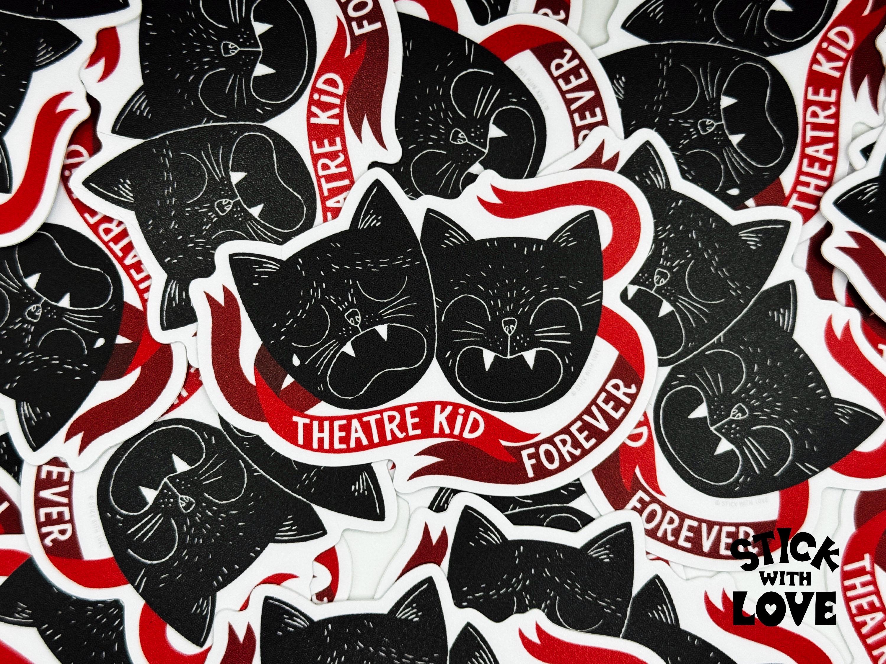 Theatre Kid Forever Sticker With Comedy and Tragedy Cat Faces for ...