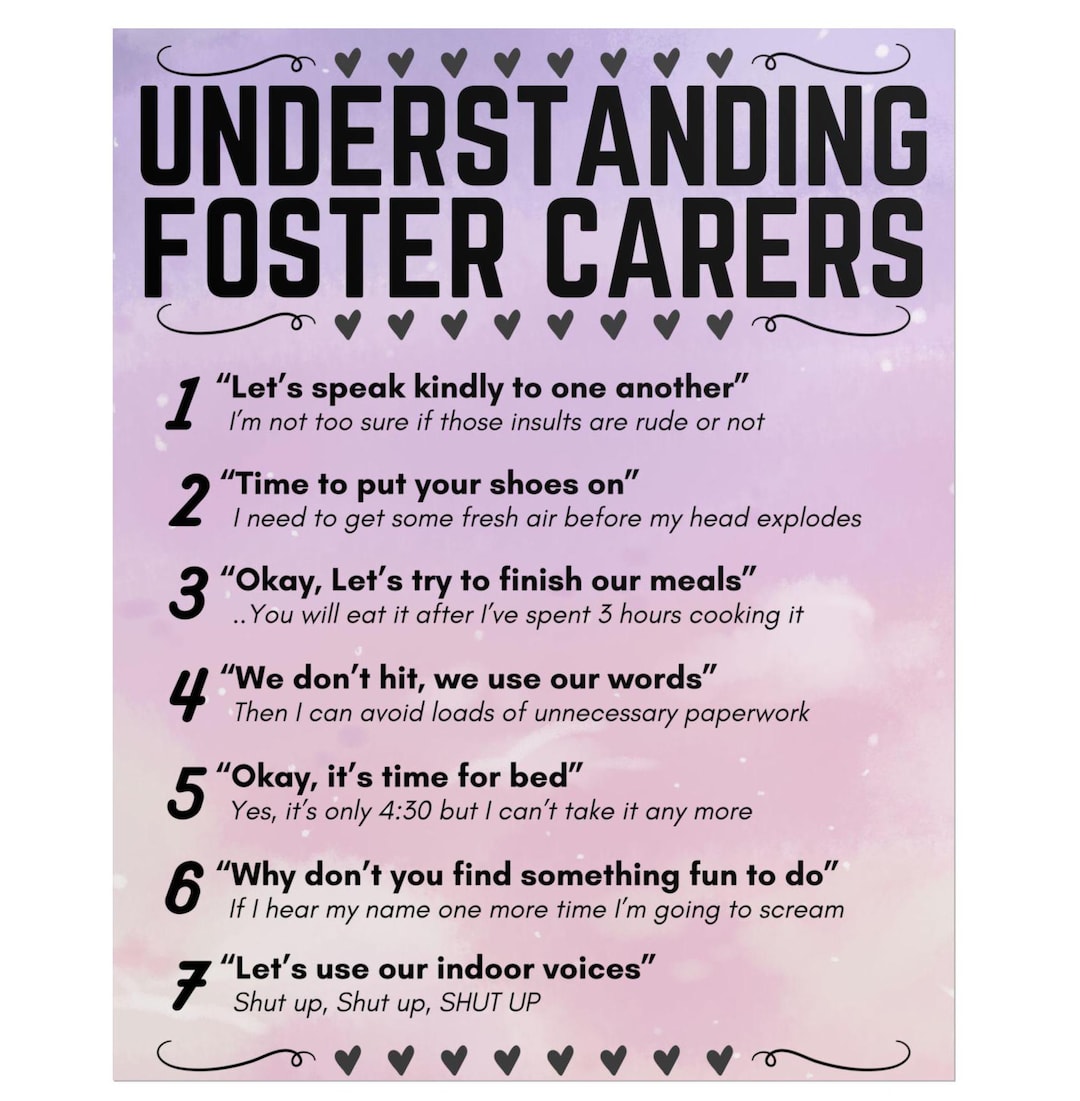 Understanding Foster Carers Funny Poster - Foster Care Home Decor ...
