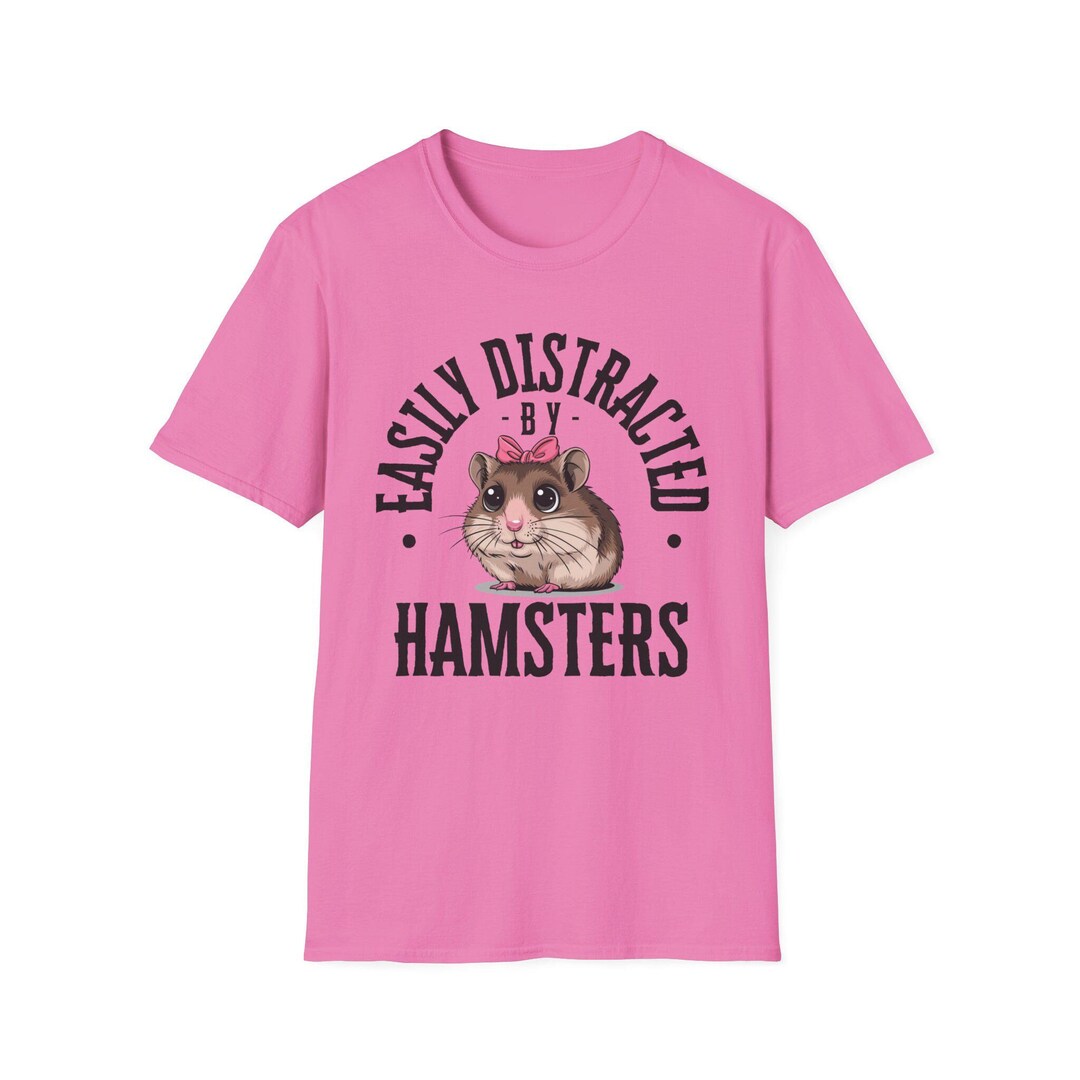 Hamster Lover Distracted by T-shirt, Funny Animal Tee for Pet Lovers ...