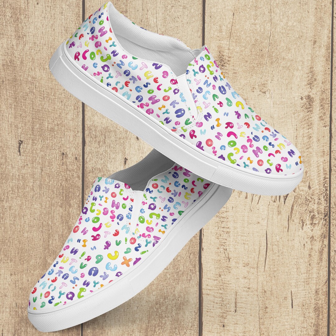 Alphabet Canvas Shoe Letter Theme Shoe Fun ABC Sneaker Alphabet Shoe ...
