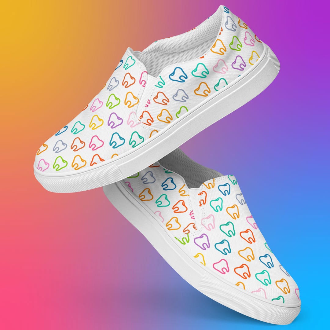 Vibrant Tooth Outline Office Wear Shoes for Women, Quirky Dental Design ...
