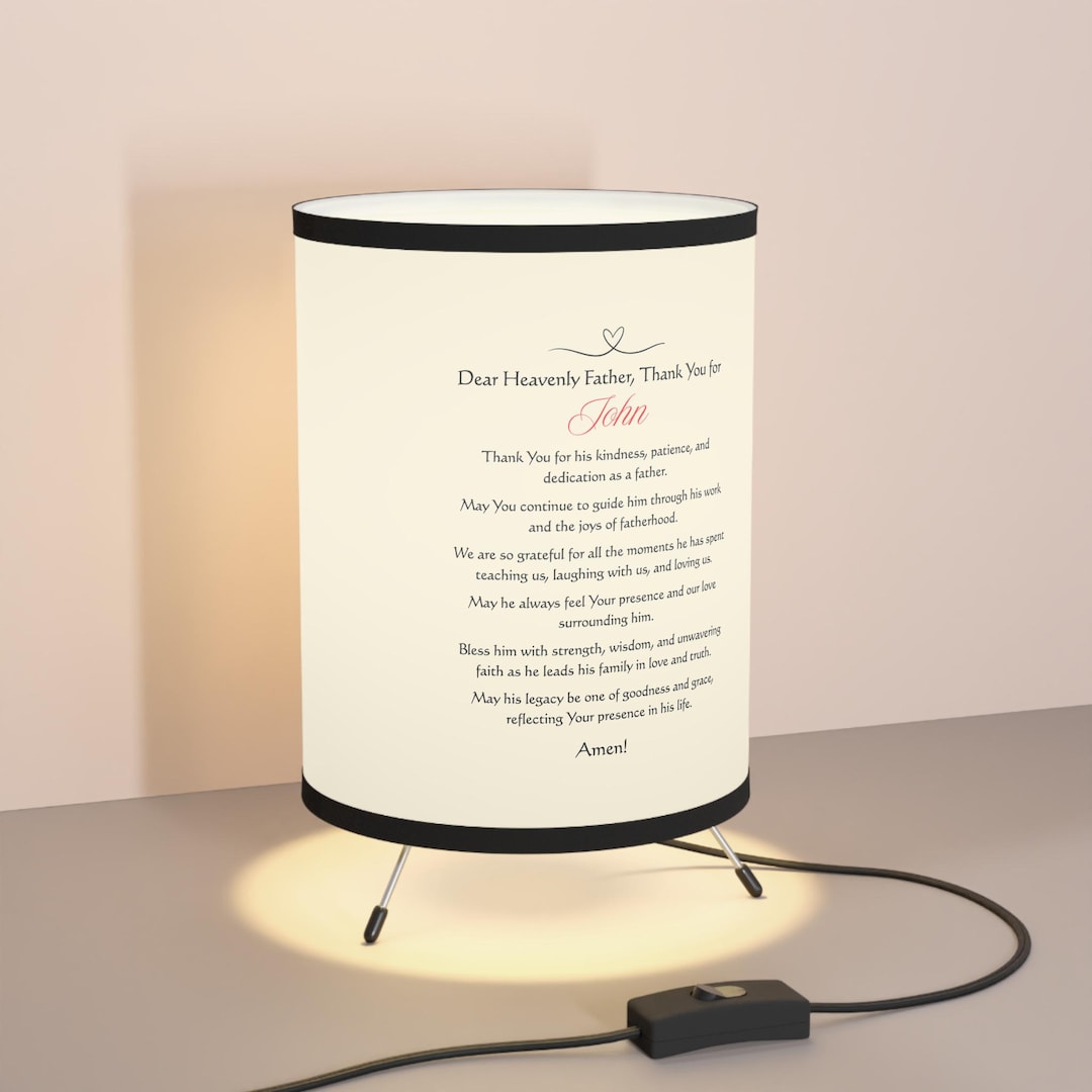 Personalized Prayer, Elegant Tripod Lamp With High-res Printed Shade ...