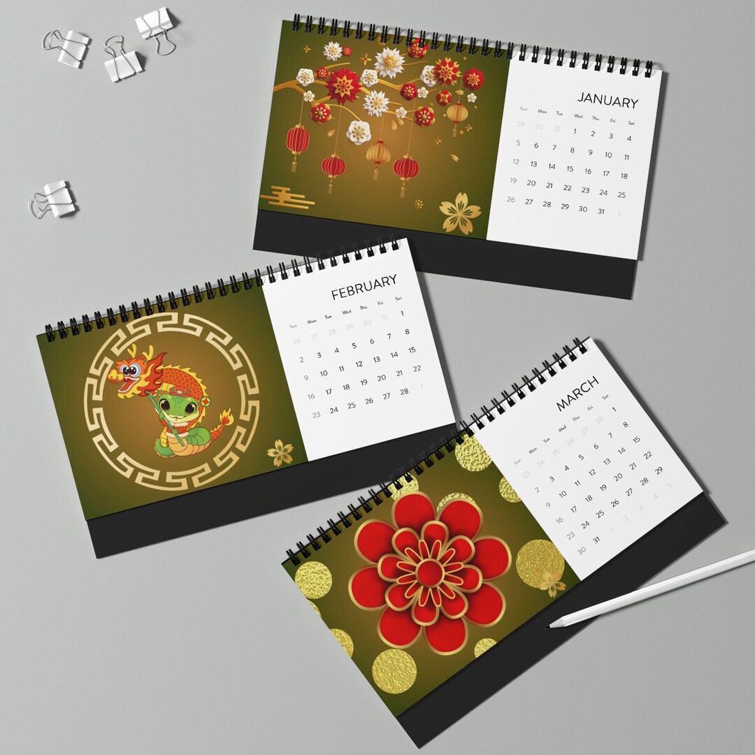 Lunar New Year 2025 Calendar, Yearly Planner, Lunar Calendar, Chinese ...