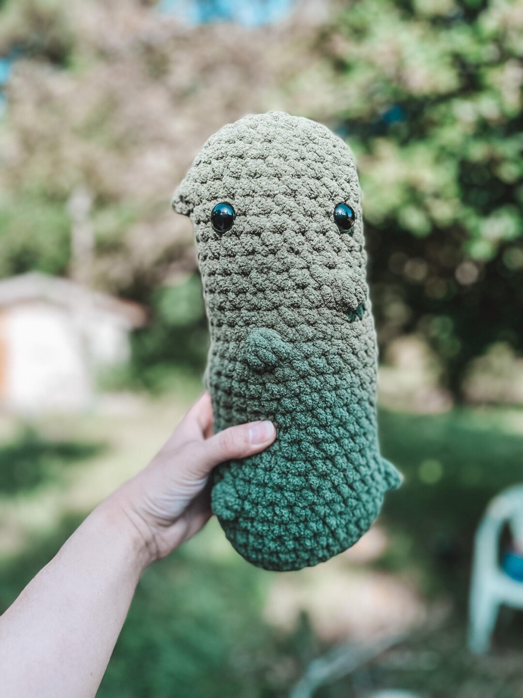 Giant Pickle Plushie – Quirky Handmade Amigurumi - Etsy
