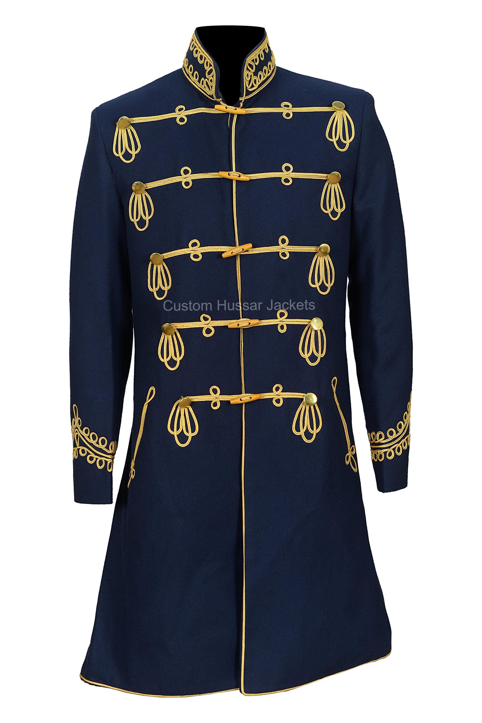 Men's Blue Wool Hussar Jacket: Prussian Military Style - Etsy