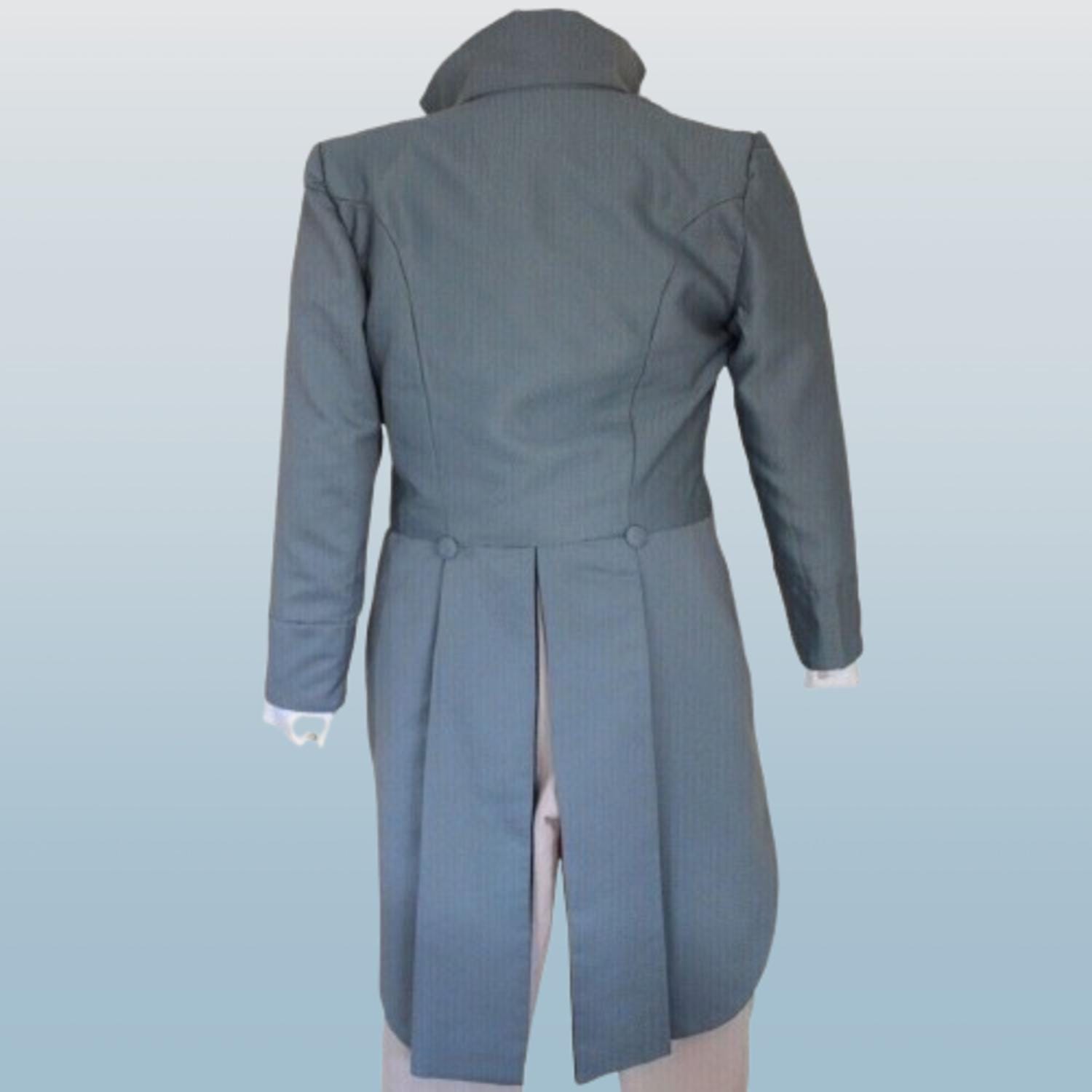 Men's Blue Wool Regency Tailcoat: Victorian Historical Reenactment ...