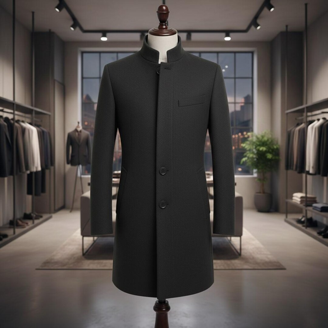 Men's Black Wool Gothic Overcoat: Steampunk Winter Trench Coat - Etsy