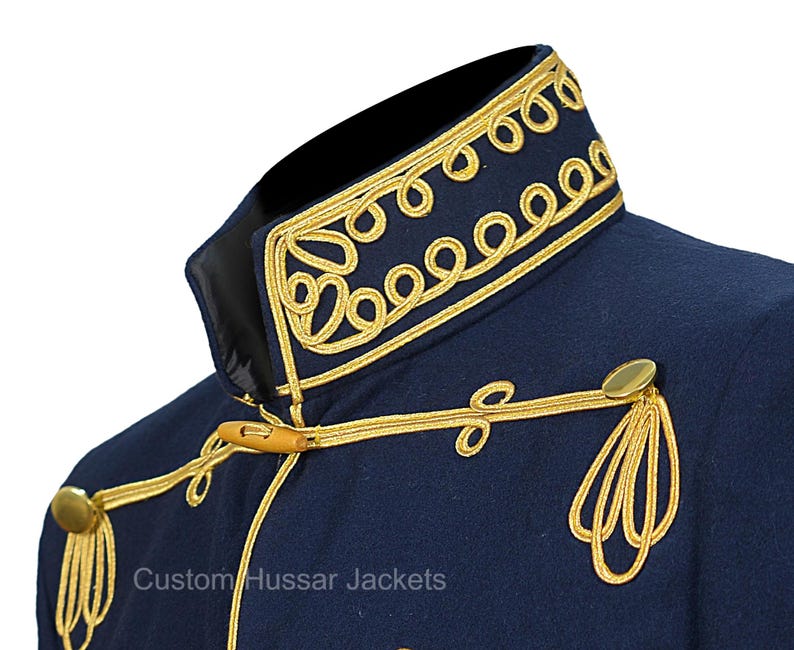 Men's Blue Wool Hussar Jacket: Prussian Military Style - Etsy